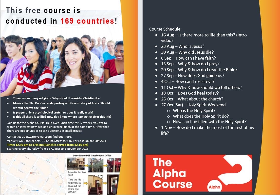 Alpha Course coming up! – Marketplace Awakening